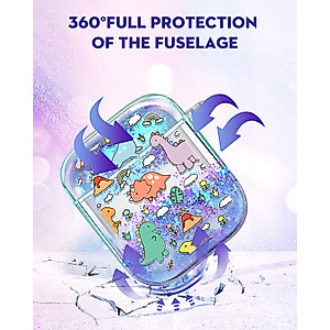 Kokaaee for Airpod Case 2nd & 1st Generation Cover Kawaii Funda Cute Aesthetic Girl Women Protector Liquid Glitter Bling Sparkly Design Estuche Keychain Girly for Apple Air Pod 1/2 Gen