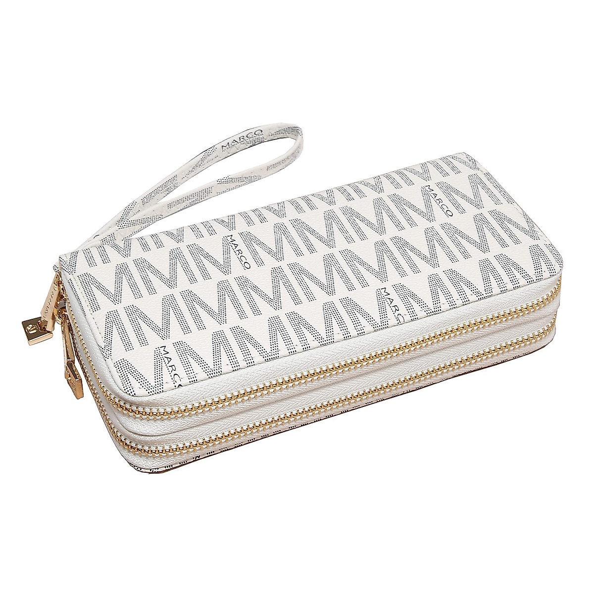 MKP COLLECTION Womens Fashion Double Zip Around Wallet Long Purse Credit Card Holder Bifold Ladies Cluth Wristlet Wrist Strap