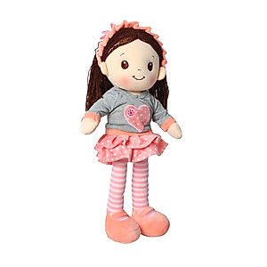 Linzy Toys, Peach 16" Jane Rag Doll, Sleeping Cuddle Buddy for Toddlers, Infants and Babies, Muñecas de trapo para niña, First Doll for Kids, Safe for All Ages.