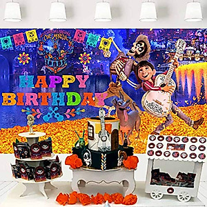 Eric Backdrop Coco Backdrop Mexico Fiesta Kids Birthday Party Photography Backdrops 5x3ft Halloween Party Decoration Photo Background Baby Shower Banner Studio Props LF-344