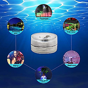 Submersible Led Pool Lights: Remote Control Fountain Lights Submersible: Outdoor Hot Tub Bathtub Swimming Pond Lights for Above Ground Pool Battery Powered Underwater Lights for Aquarium Fish Tank