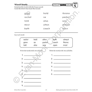 Evan-Moor Building Spelling Skills, Grade 3 - Homeschooling & Classroom Resource Workbook, Reproducible Worksheets, Teaching Edition, Spelling Strategies, Reading and Writing Skills