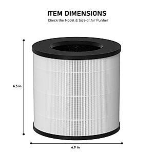 Curebilee Air 14 True HEPA Replacement Filter, Compatible with MA Air Cleaner Purifier MA#14, MA#14W, and MA#14B, 3-in-1 True HEPA and Activated Carbon Filter, 2 Pack