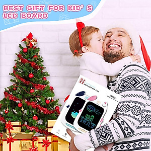 GJZZ Drawing Doodle Board Toys for 3 4 5 6 7 Year Old Girls Boys Gifts, LCD Writing Tablet and Scribble Board Learning Toy for Kids, Birthday Gift for Toddler - Pink White