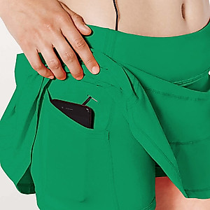MCEDAR athletic tennis golf skorts skirts for women with pocket workout running sports pleated skirts casual Green Lagoon/8