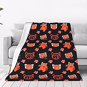 Panda Red Blanket Throw Anime Blanket Ultra Soft Lightweight Cozy Warm Microfiber Fuzzy Blanket for Bed Couch Living Room All Seasons 50"X40"