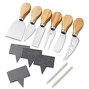Casafield 12-Piece Set of Cheese Knives -  Stainless Steel with Bamboo Handles
