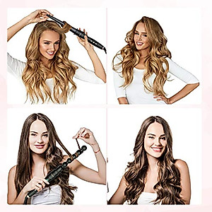 6 in 1 Curling Iron Set - BESTOPE PRO Curling Wand Iron with Interchangeable Barrels, 0.35”-1.25” Hair Curler Wand for Hairstyle, Instant Heat Up for All Hair Types (9 Piece Set)
