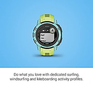 Garmin Instinct 2S, Surf-Edition, Smaller-Sized GPS Outdoor Watch, Surfing Features, Multi-GNSS Support, Tracback Routing, Waikiki