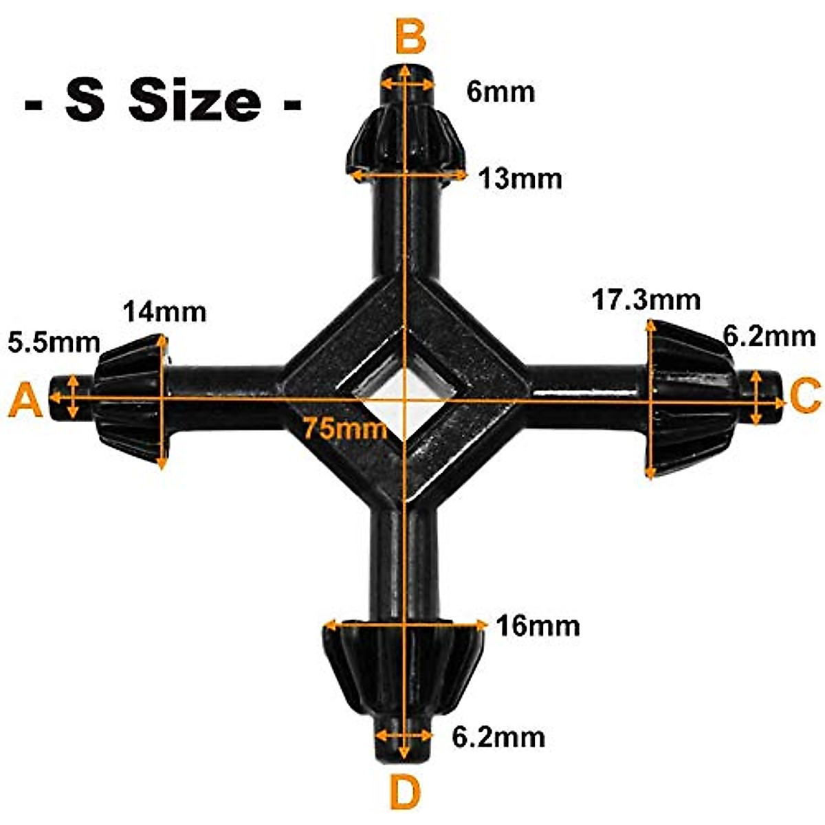 Thaekuns 2pcs 4 In 1 Drill Chuck Key Hand Drill Key Drill Chuck Wrench For Tighten Drills Chuck Universal Combination Hand 3/8 1/2 3/4 1 Inch Chuck Key（L+ S）