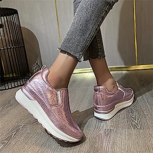 Women's Walking Shoes Fashion Sneakers Lightweight Comfortable Casual Shoes Stylish Comfy Canvas Shoes Running Shoes Pink
