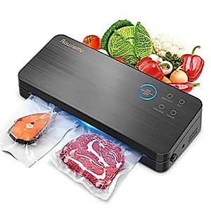 Vacuum Sealer Machine, 85Kpa Food Sealer with Built-in Cutter and Bag Storage(Up to 20 Feet Length), Dry & Moist Food Modes, Touch Control Panel, LED Indicator Lights, Compact Design, Lab Tested