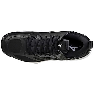 Mizuno Unisex Adult Wave Momentum Mid Volleyball Shoe 10 1/2, Black/White, 12 Women/10.5 Men US