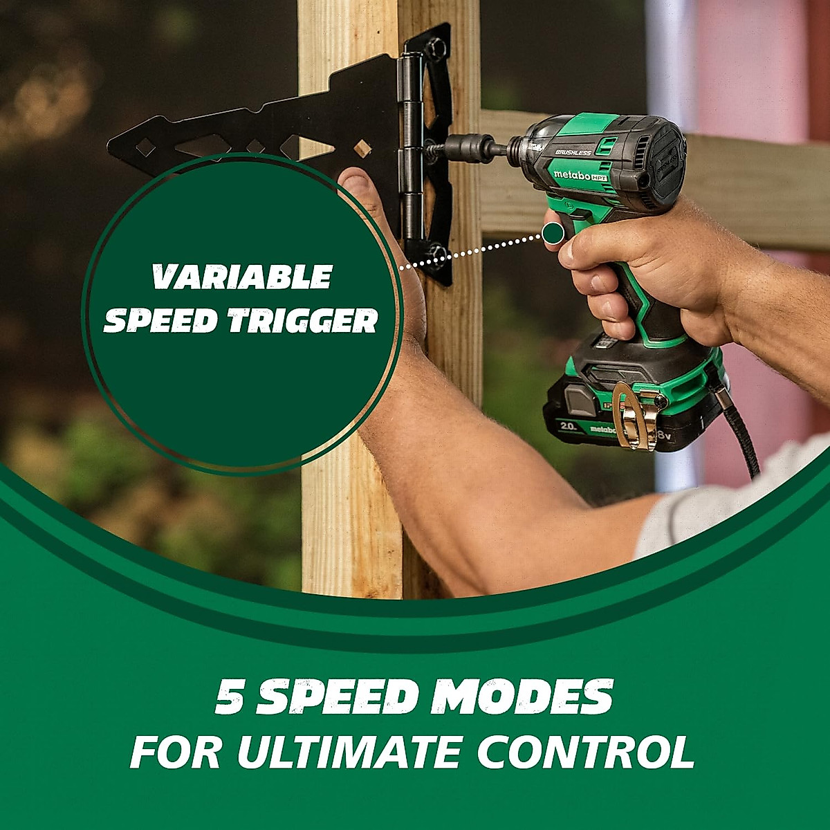 Metabo HPT 18V MultiVolt™ Cordless Triple Hammer BOLT Impact Driver Set, Power Impact Driver Kit with Case, 2 Lithium-Ion Batteries and Charger, 1/4-Inch Chuck, Compact LightWeight Power Tool, WH18DC