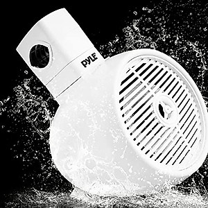 Pyle 6.5” 2-Way Marine Wakeboard Tower Speakers w/LED Lights, Full Range Waterproof Outdoor Speakers for Off-Road ATV, UTV, Jeep or Boat (White)