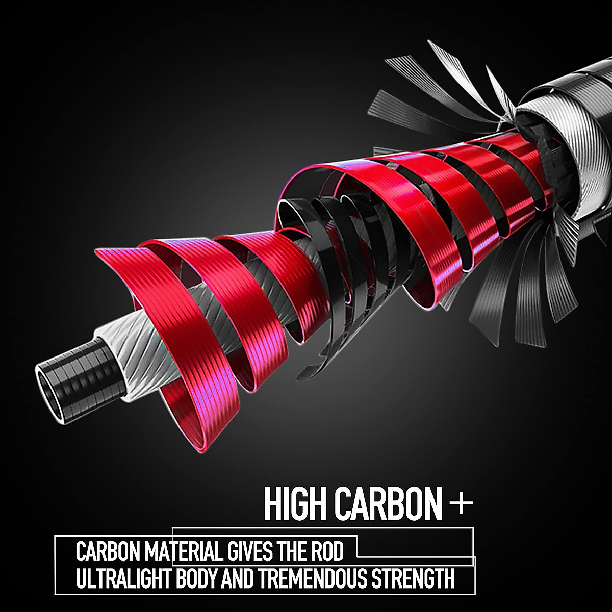 One Bass Fishing Pole 24 Ton Carbon Fiber Casting and Spinning Rods - Two Pieces, SuperPolymer Handle Fishing Rod for Bass Fishing -Green-Spin-7'0"