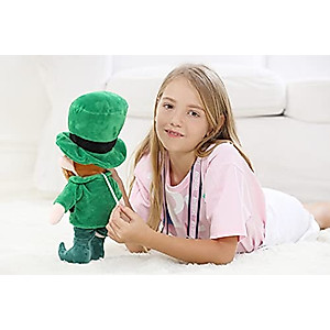 illuOKey Leprechaun Plush Doll Toy for Kids, St Patricks Day Decorations, 16 Inches