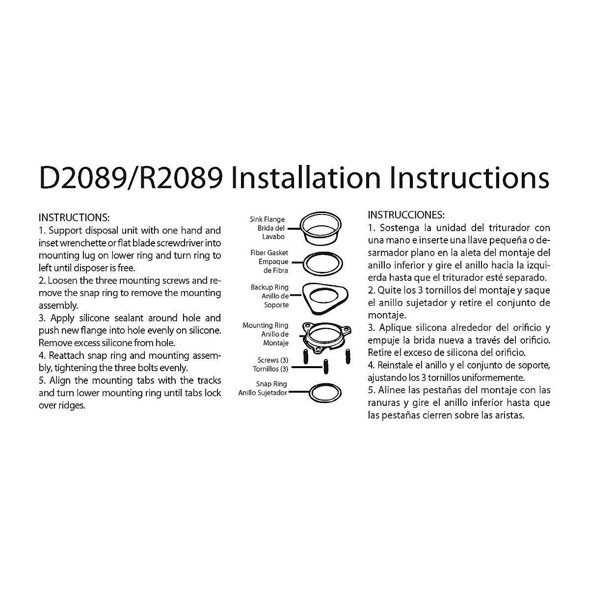 Westbrass D208-20 4-1/4" Standard Kitchen Sink Waste Disposal Flange, 1-Pack, Stainless Steel