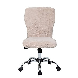 Boss Office Products Tiffany Fur Make-Up Modern Office Chair in Cream, 1 count