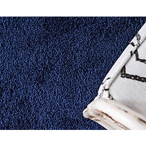 Unique Loom Solo Collection Area Rug - Calabasas (10' x 13' Rectangle, Navy Blue)