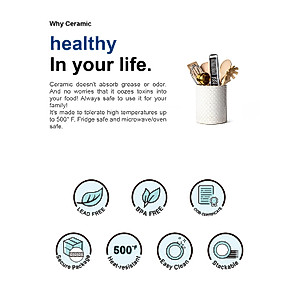 LE TAUCI Utensil Holder, 7.1" Ceramic Kitchen Utensil Holder for Counter top, Embossed Cooking Utensil Organizer for Spatula & Spoon, Kitchen Decor, Set of 1, Arctic White,Fireworks