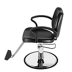 Beautymega Black Round Base Styling Salon Chair Hydraulic Pump Barber Chair All Purpose Beauty Salon Equipment