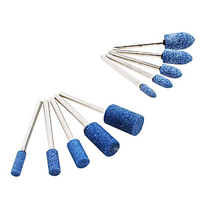 AUTOTOOLHOME 1/8" Shank Abrasive Mounted Stone Grinding Bits Sanding Drill Bit for Rotary Tool Flap Wheel for Grinding, Polishing, Deburring Ferrous Metal 10 Pack