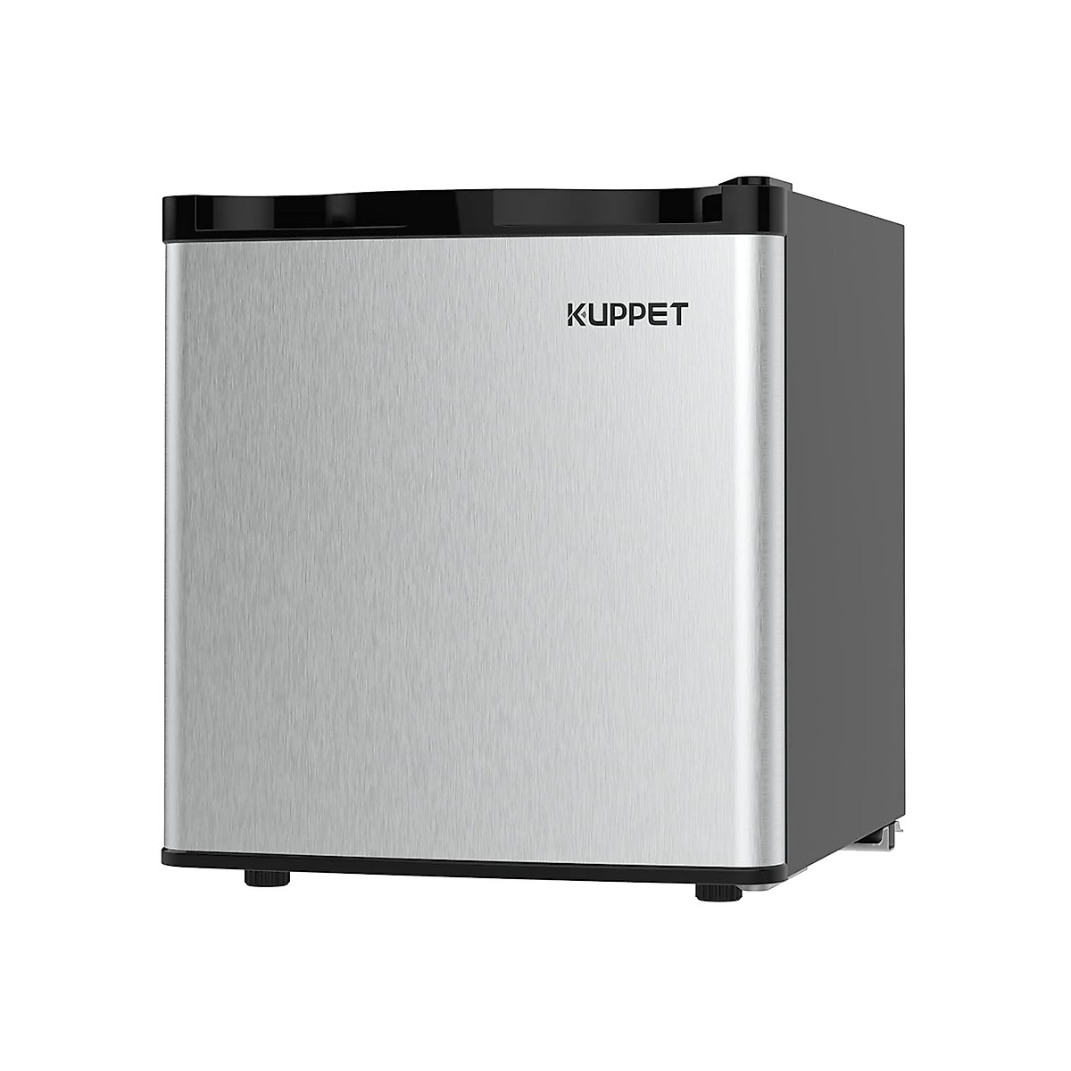 KUPPET Compact Upright Freezer, Single Door, Reversible Stainless Steel Door, Adjustable Removable (Silver, 1.1 Cu. Ft.)