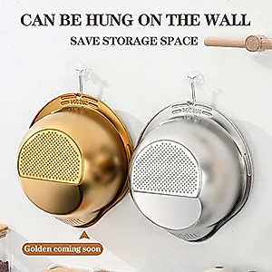 DOPMEP Rice Washing Bowl with Strainer - 4-in-1 Washer and Strainer Bowl for Quinoa, Stainless Steel Side Drainers Colander for Cleaning Fruits, Vegetables, and Beans - Versatile Kitchen Tool