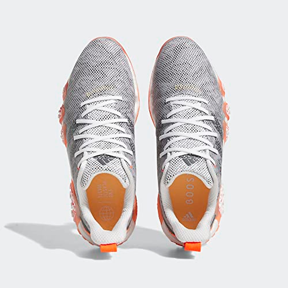 adidas Men's CodeChaos 22 Spikeless Golf Shoes, Footwear White/Grey Six/Solar Red, 13