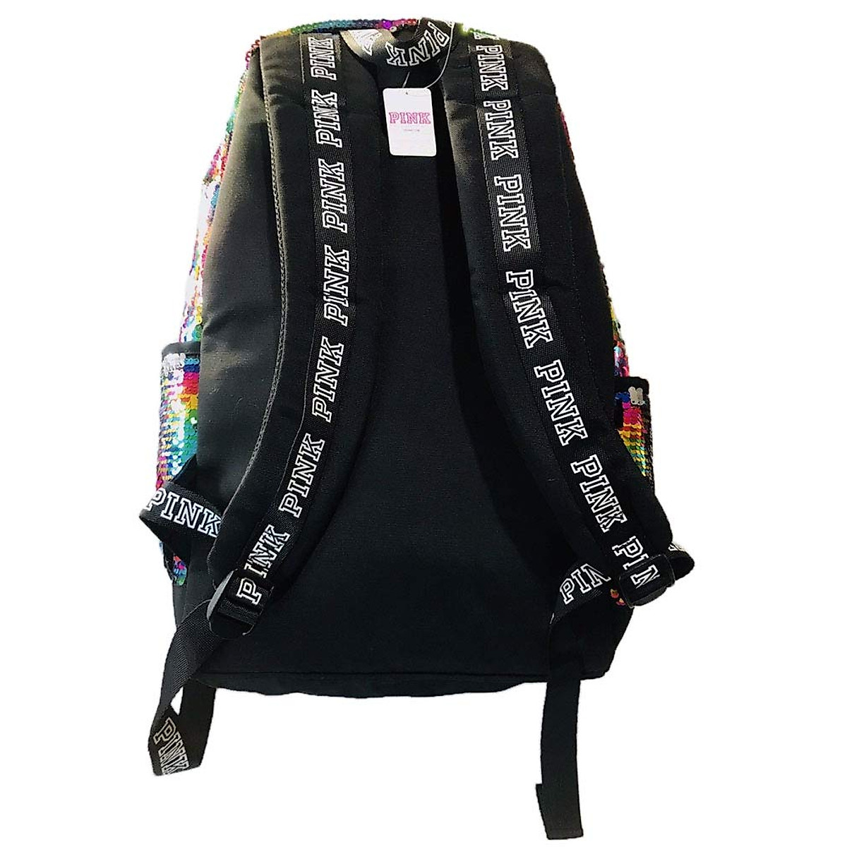Victoria's Secret Pink Campus Backpack Multicolor Bling Fashion Show Rainbow