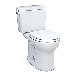 TOTO Drake Two-Piece Round 1.28 GPF Universal Height TORNADO FLUSH Toilet with CEFIONTECT, Cotton White - CST775CEFG#01