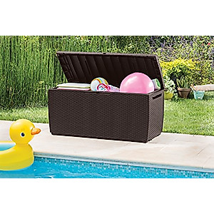 Keter Capri Outdoor Plastic Storage Box Garden Furniture, 123 x 53.5 x 57 cm, Brown