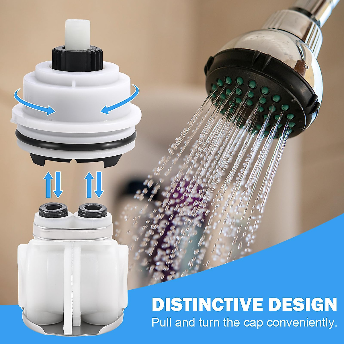 RP32104 Delta Shower Cartridge Replacement for Delta Monitor 17 Series (1998-2005) Dual Function Bath Tub and Shower Faucet Parts Delta Shower Faucet Cartridge Assembly