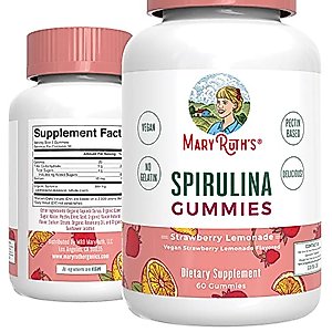 Spirulina Gummies MaryRuth's | Made with Organic Spirulina | Superfood Gummies for Ages 4+ | Vegan | Non-GMO | 60 Count