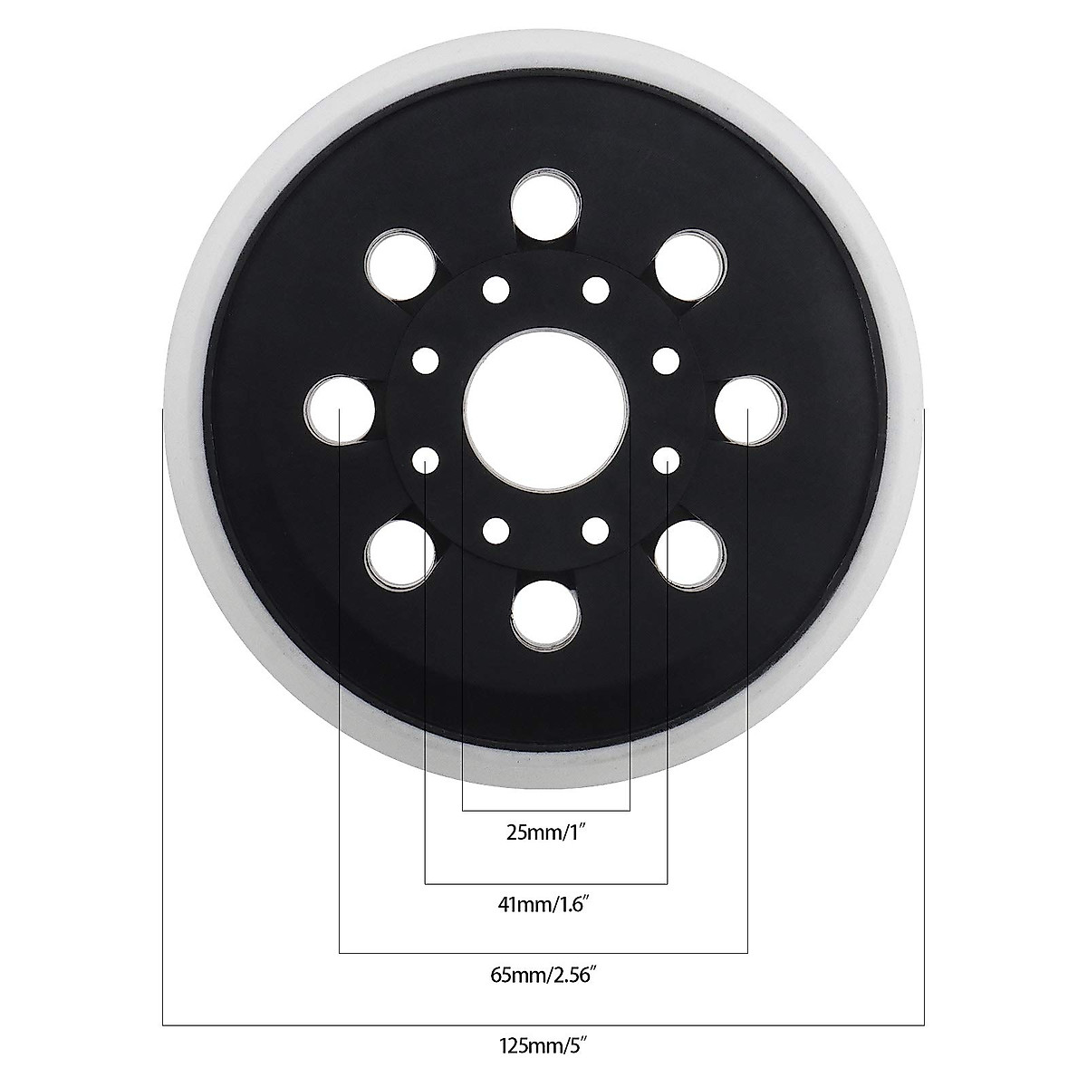 SING F LTD 5Inch/125mm Hook & Loop Sanding Backing Pad Replacement Part Compatible With Bosch PEX220 PEX220A Skil 7402 7490 2609000750