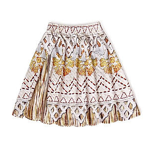 COTRIO Princess Clothes 5t Girls Princess Costume 5/6 Birthday Party Outfit Halloween Princess Dresses Kids Princess 2 Piece Crop Top Skirt Set with Accessories Size 6 (Red)