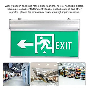 Emergency Exit Sign with Voice Alarm Function and Build in 800mAh Battery Backup, Safety Evacuation Indicator, Low Power Consumption and Long-Lasting Life, for School, Hospital, Hotel
