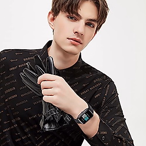 Snyeest Magnetic Bands Compatible with 19mm ID205L Veryfitpro Smartwatch, No Buckle Design, Stainless Steel Mesh Loop Replacement Strap for Men Women for ID205L, ID205G ID205 ID205U ID205S, Black