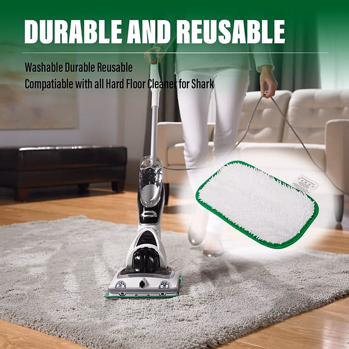 PROSOCOOL Steam Mop Pads 5 Packs Compatible with Shark Sonic Duo Floor Hardwood Floor Cleaner KD450W, KD400W, SP1000, ZZ500, ZZ510