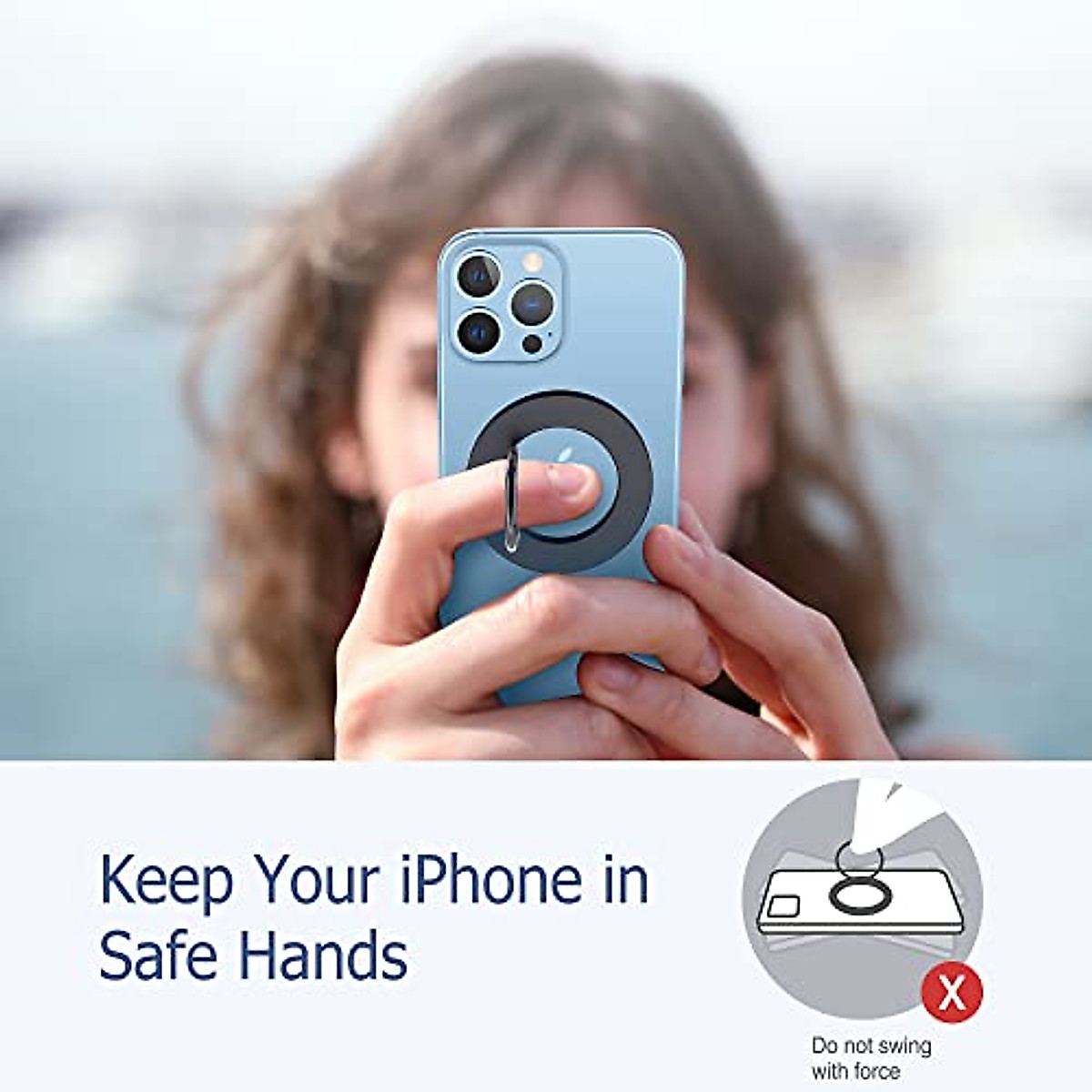 Magnetic Phone Ring Holder for MagSafe, CreaDream Magnetic Finger Phone Ring Grip Stand, Adjustable Kickstand, Compatible with iPhone 15 14 13 12, Pro, Pro Max, Plus, Mini, Black