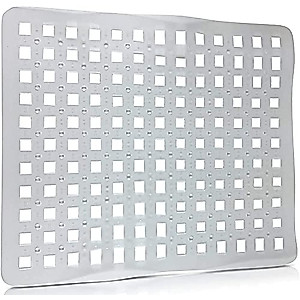 SET OF 2 - Clear Sink Mat Basin Protector, Perforated Design