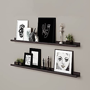 JOLLYMER Floating Shelves for Wall Collage, Picture Ledge Shelves, 48-inch, Set of 2, Espresso