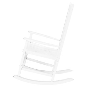 White Outdoor Rocking Chairs, Patio Rocking Chairs, Rocking Chair Wooden Frame Chair Indoor and Outdoor Rocker Porch Rocker for Garden Lawn Balcony Backyard and Patio Porch 24.41"L x 33.86"W x 46.06"H