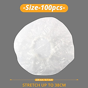 YEEPSYS Disposable Shower Cap, Waterproof Clear Bath Caps, Hotel Travel Spa Salon Bathing Hair Cap for Women, Men, Boys, Girls