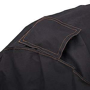 Oklahoma Joe's 8448007W04 Longhorn Reverse Flow Star Edition Rip-Stop Offset Smoker Cover, Black