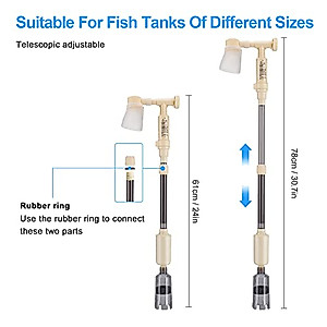 bedee Aquarium Vacuum Gravel Cleaner: Electric Fish Tank Gravel Cleaner 6 in 1 Automatic Siphon Vacuum Cleaner Kit Adjustable Water Flow for Washing Sand Water Changer Filter-Waterproof DC 12V Safer