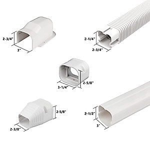 LBG Products PVC Decorative Line Set Cover Kit 3" W 9Ft for Central AC & Heat Pump Systems,Ductless Mini Split Air Conditioner