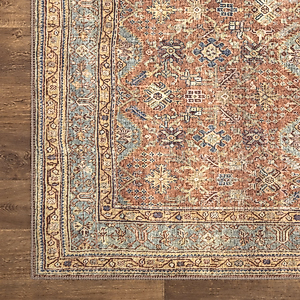Bloom Rugs Washable Non-Slip 3' x 5' Rug - Terracotta/Mustard Traditional Area Rug for Living Room, Bedroom, Dining Room, and Kitchen - Exact Size: 3' x 5'