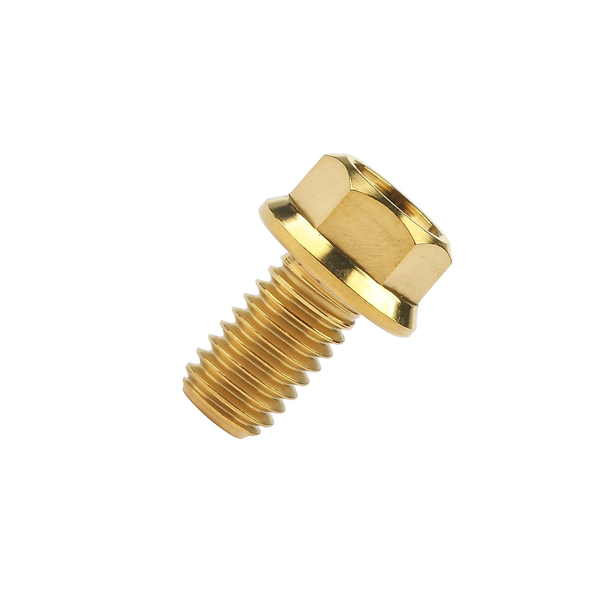 Yaruijia Titanium Bolt M8x15 20 25 30 35 40 45 50 55 60 65mm Small Flange Hex Head Screws for Motorcycles Parts Pitch 1.25mm Pack of 6 (M8x15mm, Gold)